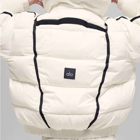 ALO Yoga | Jackets & Coats | Alo Yoga Ivory Aspen Love Puffer Jacket ...